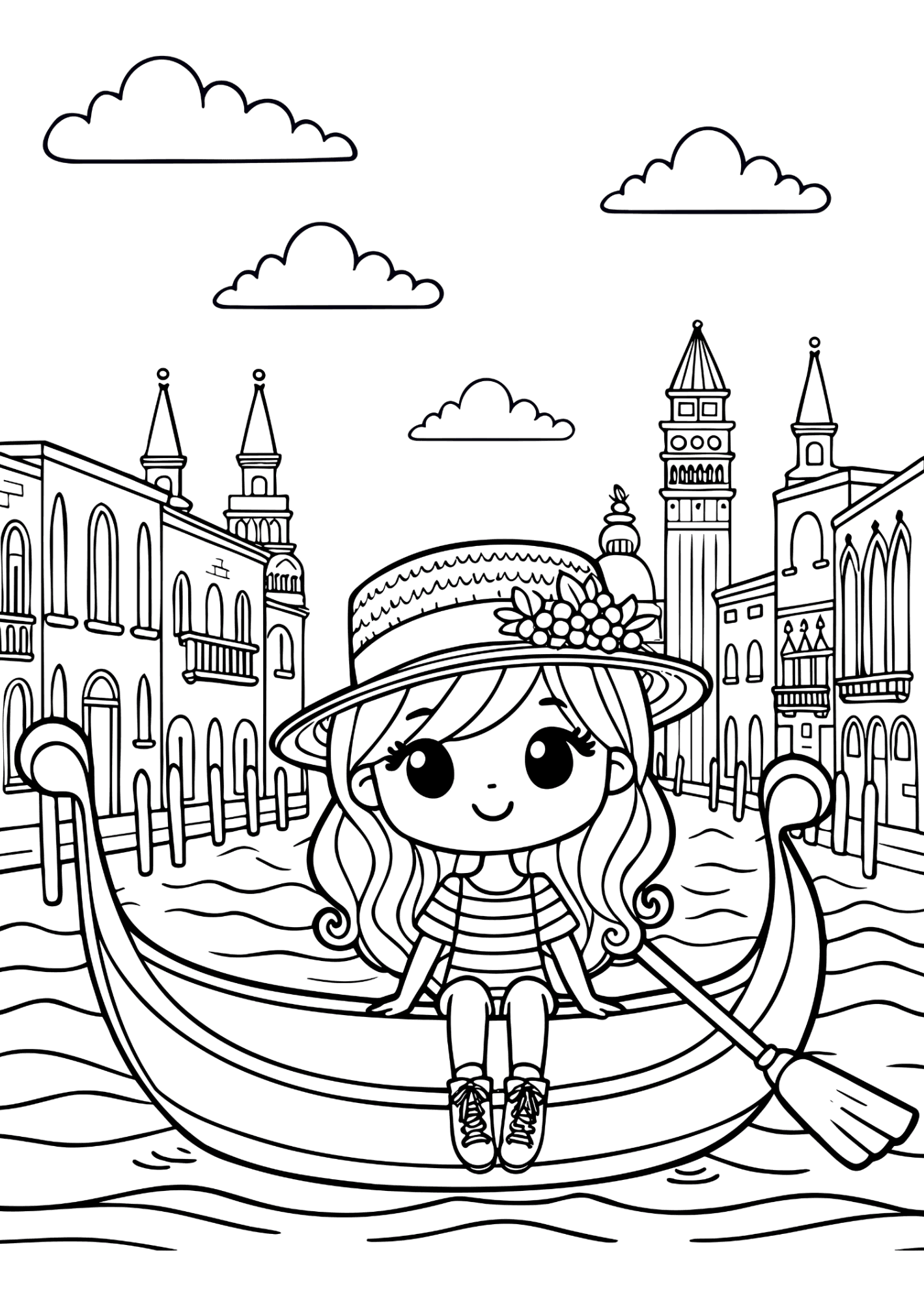 Free Venice Adventure - Charming Coloring Page