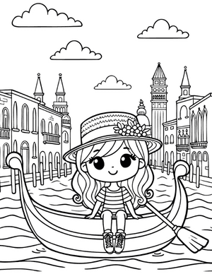 World Travel Adventure: A Coloring Book Featuring a Cute Girl Exploring ...